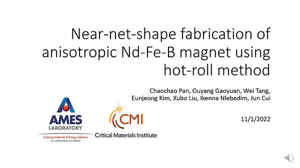 Underline | Near net shape fabrication of anisotropic Nd Fe