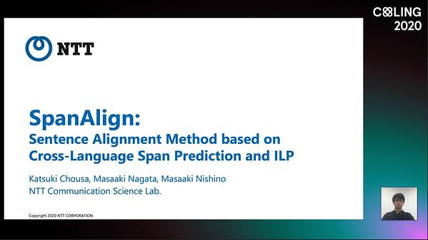 Underline | SpanAlign: Sentence Alignment Method based on Cross-Language Span Prediction and ILP