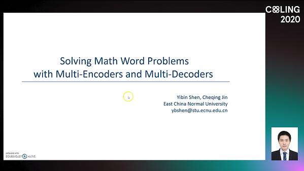 Underline Solving Math Word Problems With Multi Encoders And Multi Decoders