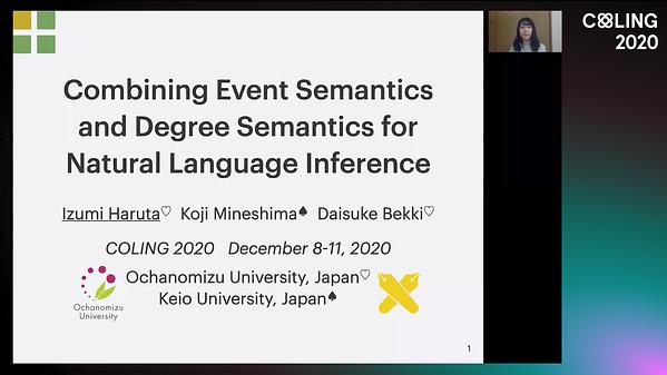 Combining Event Semantics and Degree Semantics for Natural Language Inference | Underline