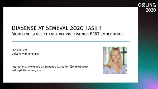 Underline | DiaSense at SemEval-2020 Task 1: Modeling Sense Change via Pre-trained BERT Embeddings
