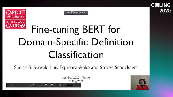 Underline | Fine-tuning BERT for Domain-Specific Definition Classification