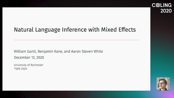 Underline | Natural Language Inference with Mixed Effects