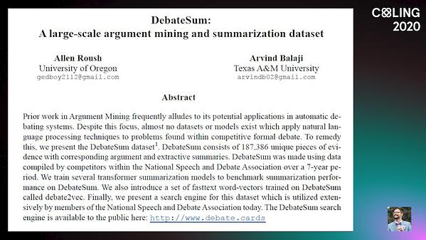 DebateSum: A large-scale argument mining and summarization dataset ...