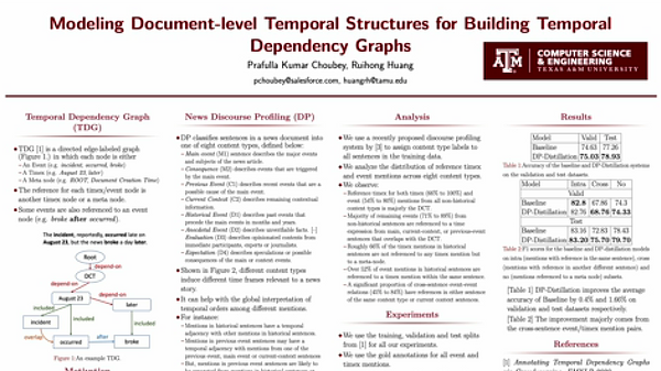 Underline Modeling Document Level Temporal Structures For Building Temporal Dependency Graph