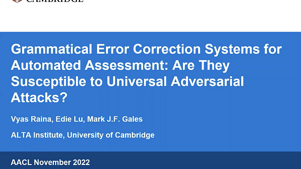 Grammatical Error Correction Systems for Automated Assessment: Are They ...