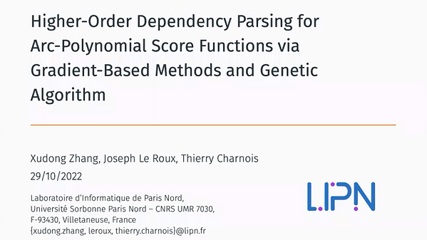 Underline Higher Order Dependency Parsing For Arc Polynomial Score Functions Via Gradient 0389
