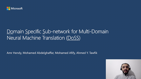 Underline | Domain Specific Sub-network for Multi-Domain Neural Machine Translation
