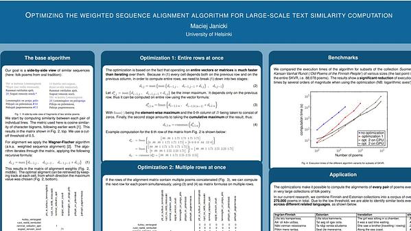 Underline Optimizing The Weighted Sequence Alignment Algorithm For Large Scale Text Similarity