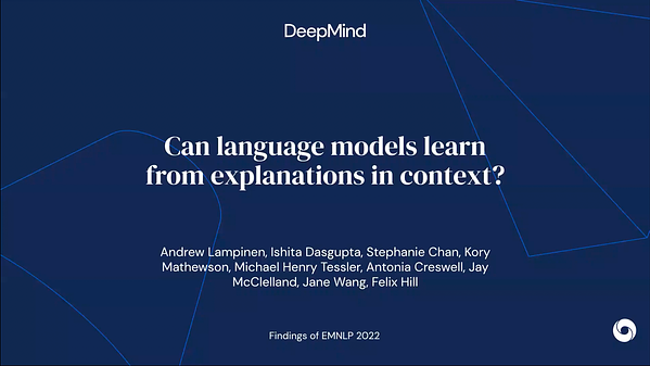 Underline | Can language models learn from explanations in context?