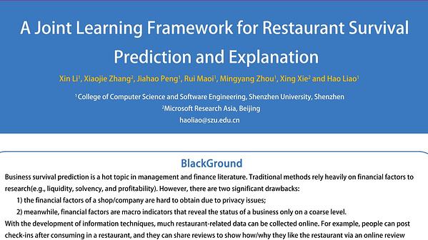 A Joint Learning Framework for Restaurant Survival Prediction and ...