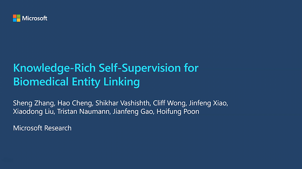Underline | Knowledge-Rich Self-Supervision for Biomedical Entity Linking