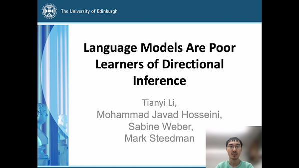 Language Models Are Poor Learners of Directional Inference | Underline