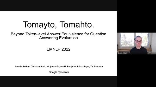 Underline | Tomayto, Tomahto. Beyond Token-level Answer Equivalence for ...