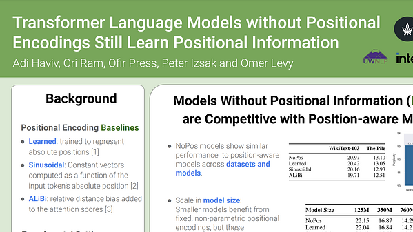 Underline | Transformer Language Models without Positional Encodings Still Learn Positional ...