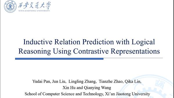 Underline Inductive Relation Prediction With Logical Reasoning Using Contrastive Representations