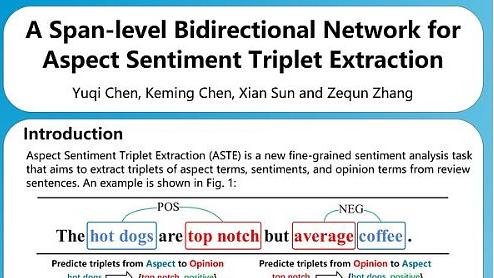 Underline | A Span-level Bidirectional Network for Aspect Sentiment Triplet Extraction