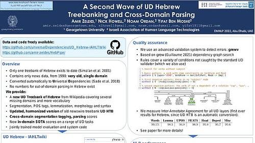 A Second Wave of UD Hebrew Treebanking and Cross-Domain Parsing | Underline