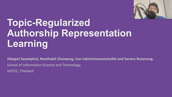 Underline | Topic-Regularized Authorship Representation Learning Underline | Topic-Regularized Authorship Representation Learning