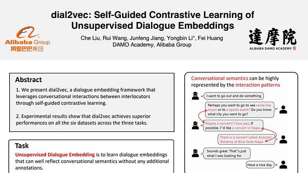 Underline | Dial2vec: Self-Guided Contrastive Learning of Unsupervised Dialogue Embeddings