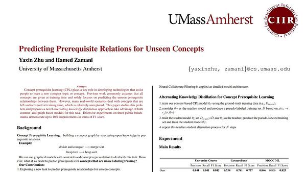 Underline | Predicting Prerequisite Relations for Unseen Concepts Underline | Predicting Prerequisite Relations for Unseen Concepts