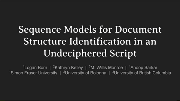 Underline | Sequence Models for Document Structure Identification in an Undeciphered Script