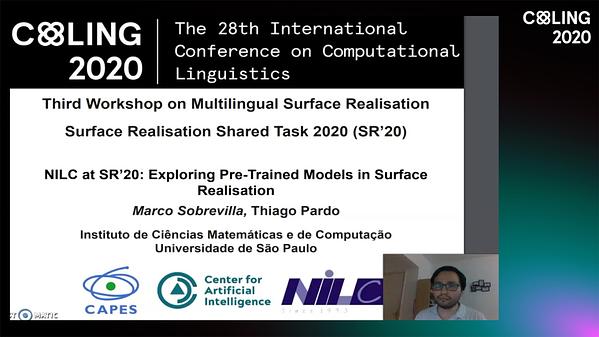 NILC at SR'20: Exploring Pre-Trained Models in Surface Realisation | Underline
