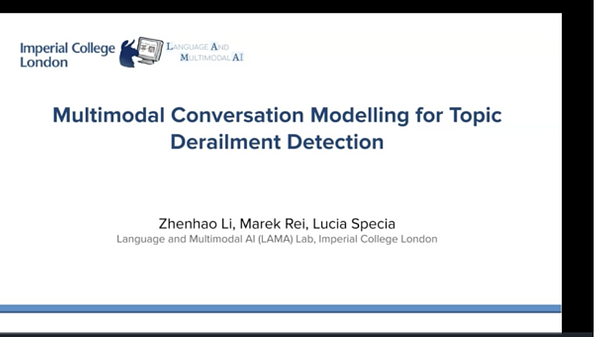 Underline Multimodal Conversation Modelling For Topic Derailment