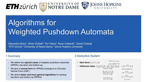 Underline | Algorithms for Weighted Pushdown Automata