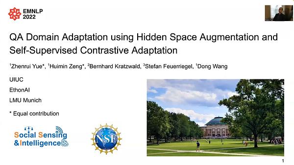Underline Qa Domain Adaptation Using Hidden Space Augmentation And Self Supervised Contrastive