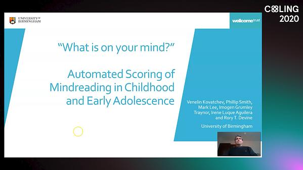 “What is on your mind?”: Automated Scoring of Mindreading in Childhood ...