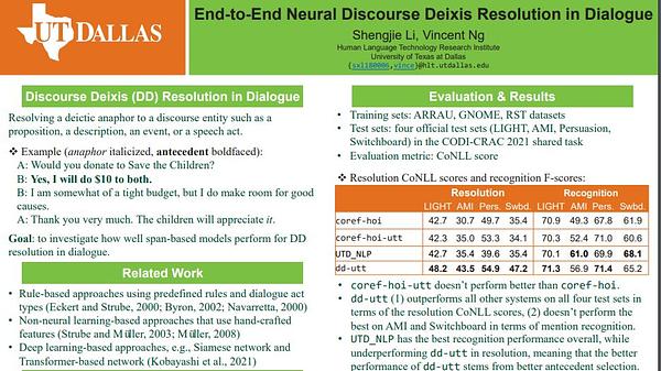 Underline | End-to-End Neural Discourse Deixis Resolution in Dialogue Underline | End-to-End Neural Discourse Deixis Resolution in Dialogue