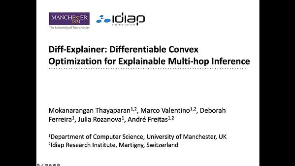 Underline | Diff-Explainer: Differentiable Convex Optimization for Explainable Multi-hop Inference