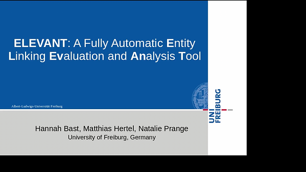 Underline | ELEVANT: A Fully Automatic Fine-Grained Entity Linking Evaluation and Analysis Tool