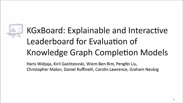 Underline | KGxBoard: Explainable and Interactive Leaderboard for Evaluation of Knowledge Graph ...