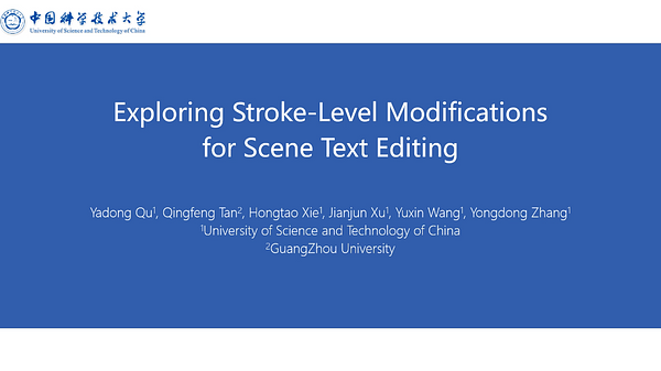 Underline | Exploring Stroke-Level Modifications for Scene Text Editing Underline | Exploring Stroke-Level Modifications for Scene Text Editing