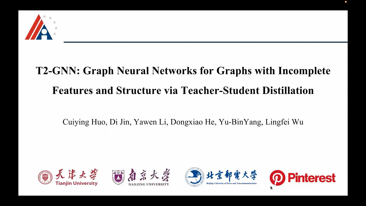 Underline | T2-GNN: Graph Neural Networks for Graphs with Incomplete Features and Structure via ...