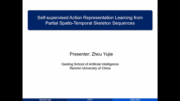 Underline | Self-supervised Action Representation Learning from Partial Spatio-Temporal Skeleton ...