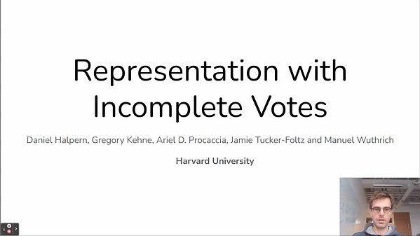 Representation with Incomplete Votes | Underline