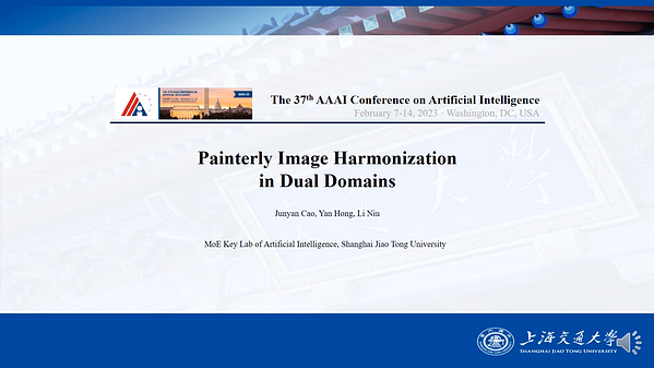 Painterly Image Harmonization in Dual Domains | Underline
