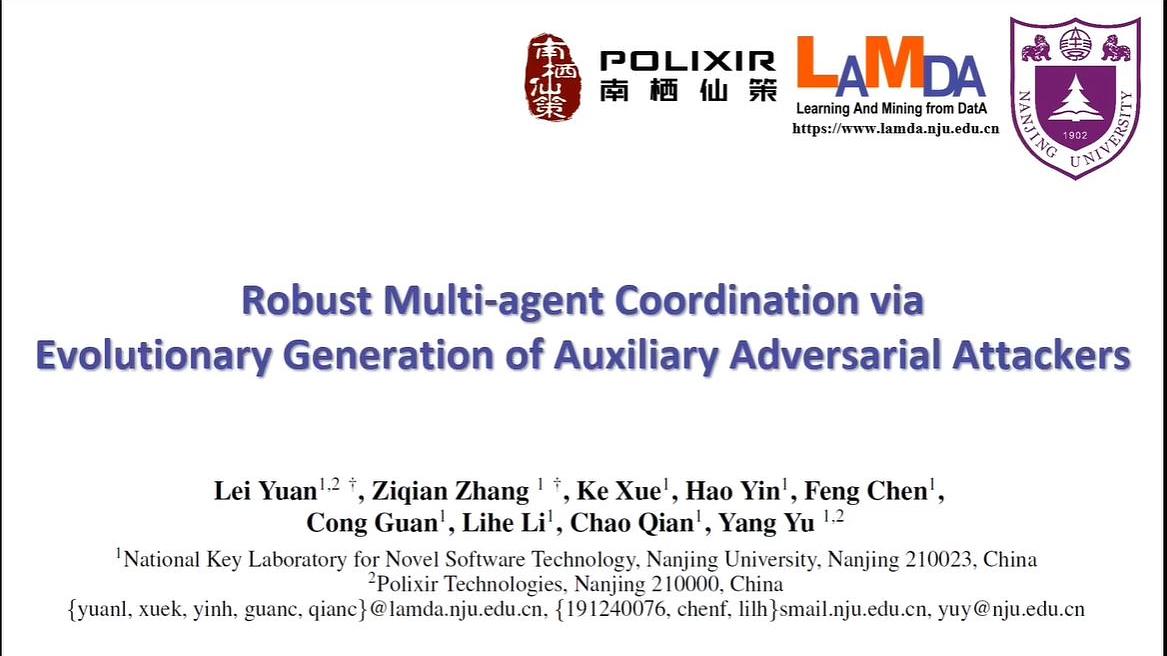 Underline | Robust Multi-agent Coordination via Evolutionary Generation of Auxiliary Adversarial ...