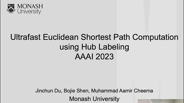 Underline Ultrafast Euclidean Shortest Path Computation Using Hub Labeling