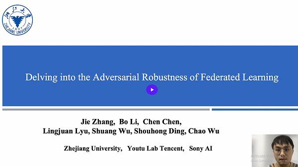 Underline | Delving into the Adversarial Robustness of Federated Learning Underline | Delving into the Adversarial Robustness of Federated Learning