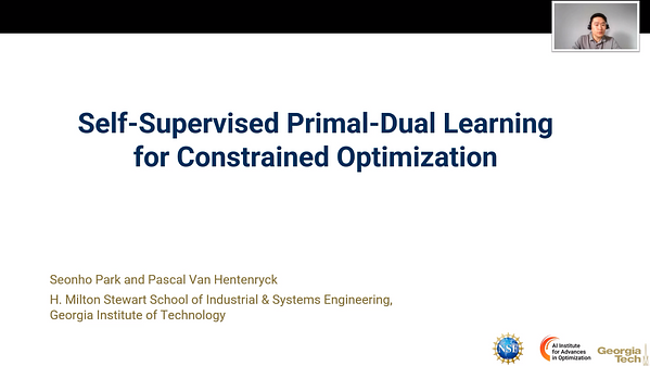 Underline | Self-Supervised Primal-Dual Learning for Constrained Optimization