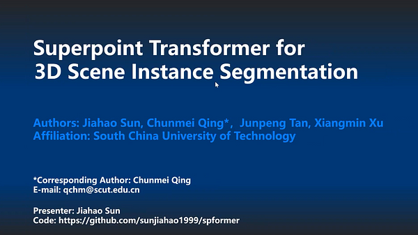 Underline | Superpoint Transformer for 3D Scene Instance Segmentation Underline | Superpoint Transformer for 3D Scene Instance Segmentation