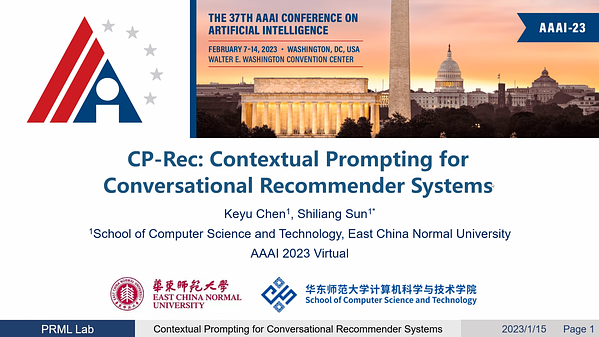 Underline | CP-Rec: Contextual Prompting for Conversational Recommender Systems