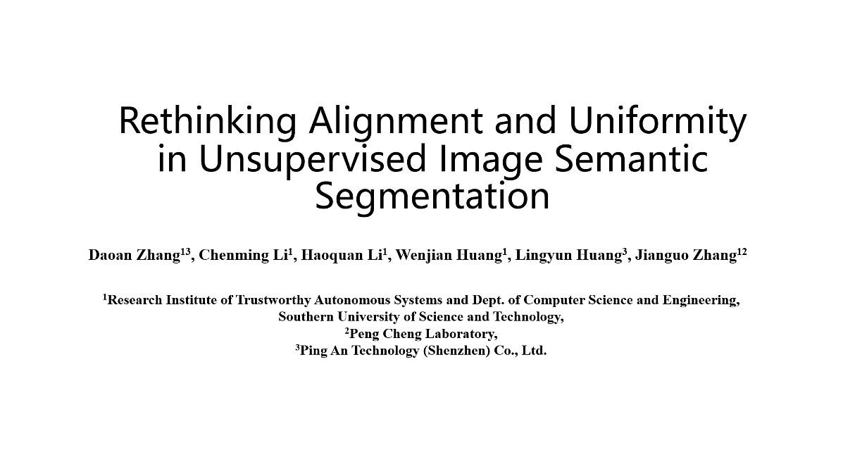 Underline Rethinking Alignment And Uniformity In Unsupervised Image Semantic Segmentation