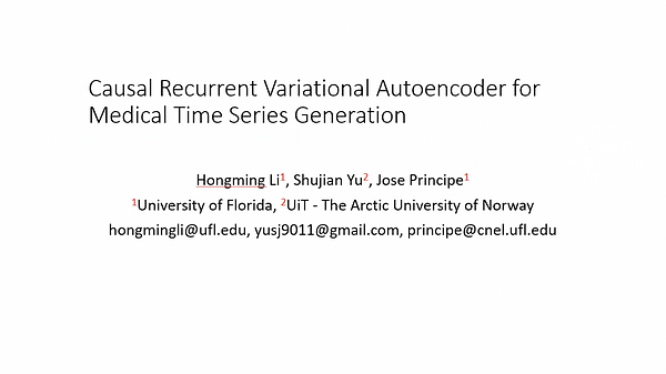 Underline Causal Recurrent Variational Autoencoder For Medical Time