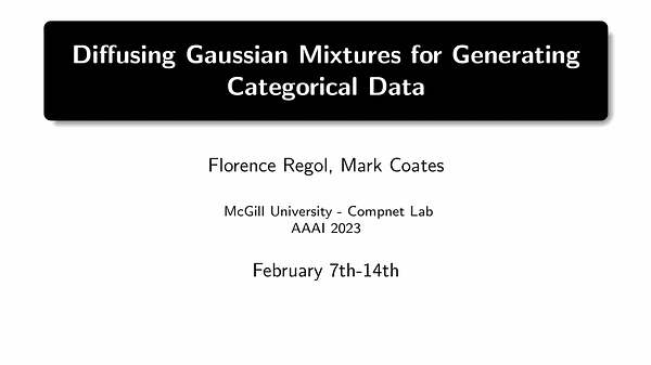 Underline Diffusing Gaussian Mixtures For Generating Categorical Data 1150
