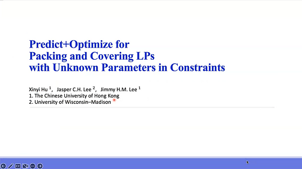 Underline | Predict+Optimize for Packing and Covering LPs with Unknown Parameters in Constraints